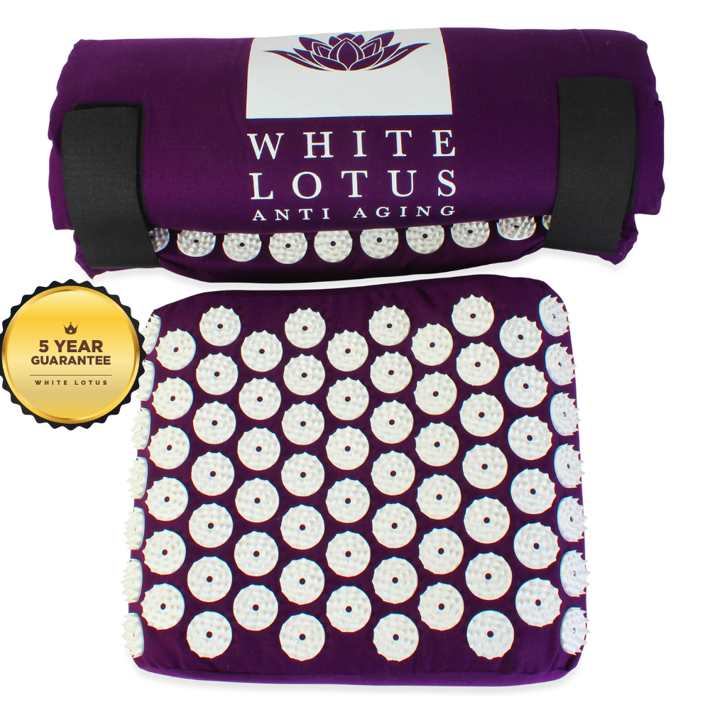 Anti-Aging Euro Mat White Lotus Pillow and Mat set for Acupressure